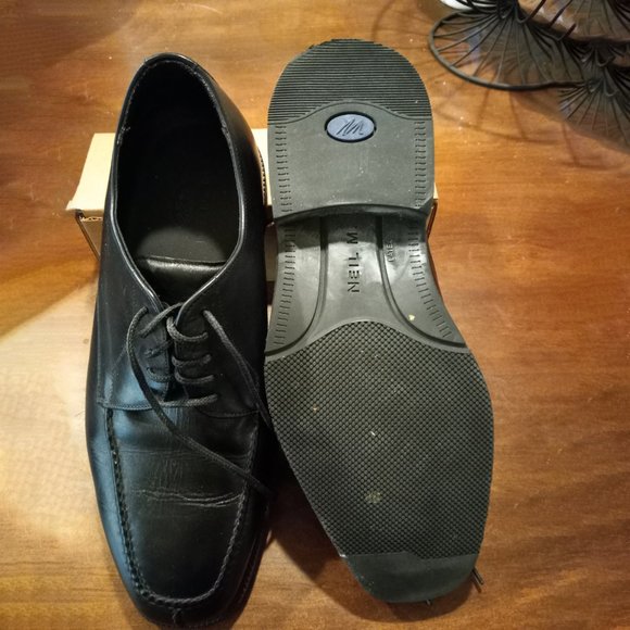 Neil M | Shoes | Neil M Mens Dress Black Leather Oxford Shoes 9eee ...